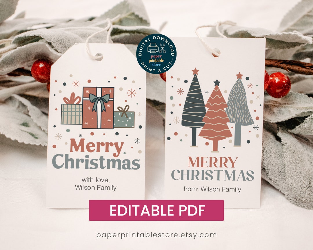 Editable Christmas Gift Tag Printable Holiday Gift Tags Customizable ...