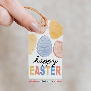Printable Happy Easter Gift Tags, Easter Favor Tags, Easter Gift Tags ...