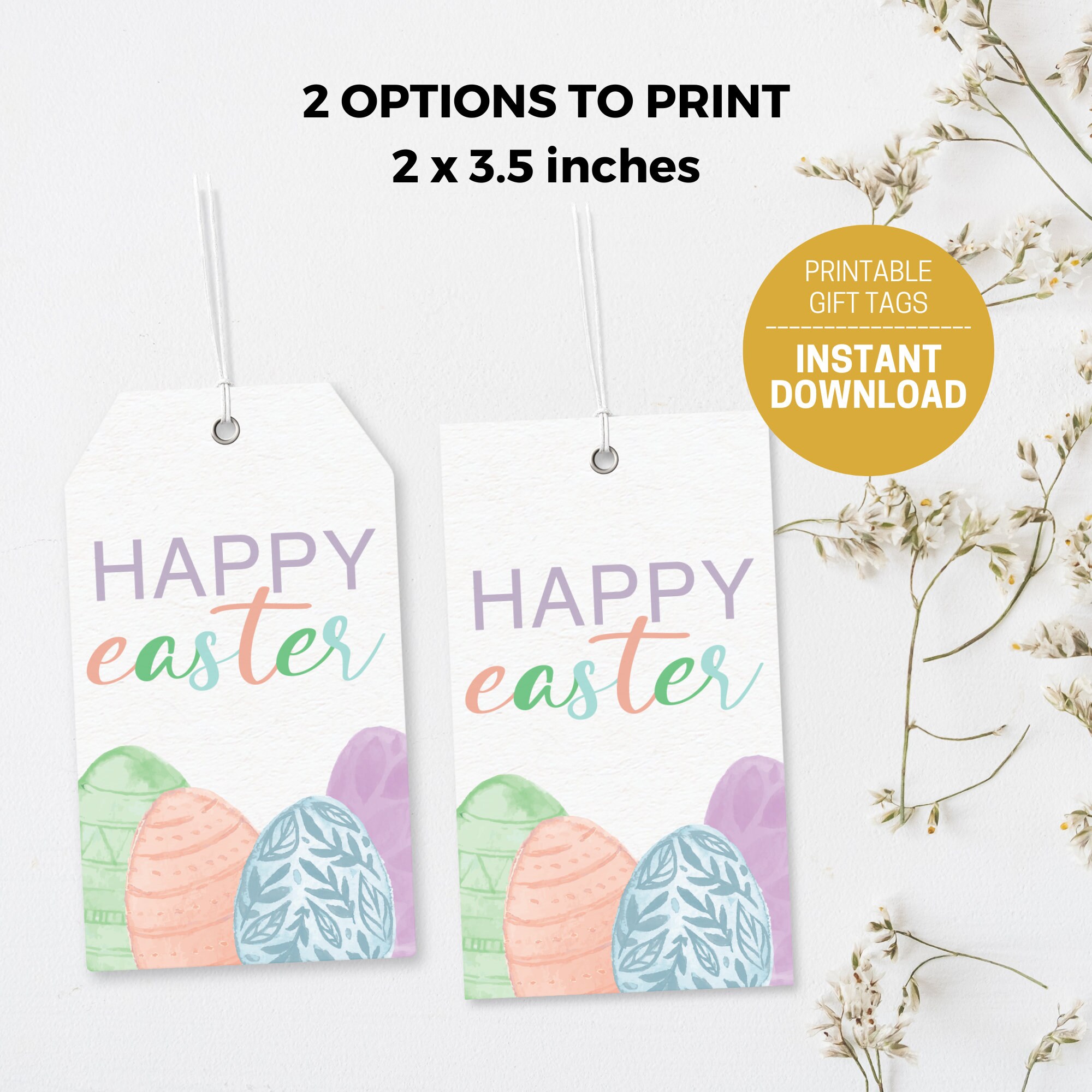 Easter Gift Tags, Printable Happy Easter Favor Tags, Easter Gift Tags ...
