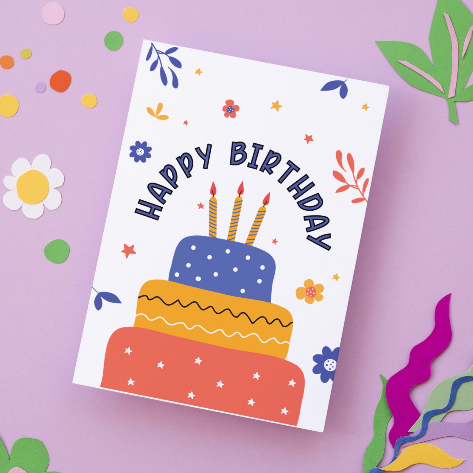 Printable Colorful Birthday Card, Printable Birthday Card, Instant ...