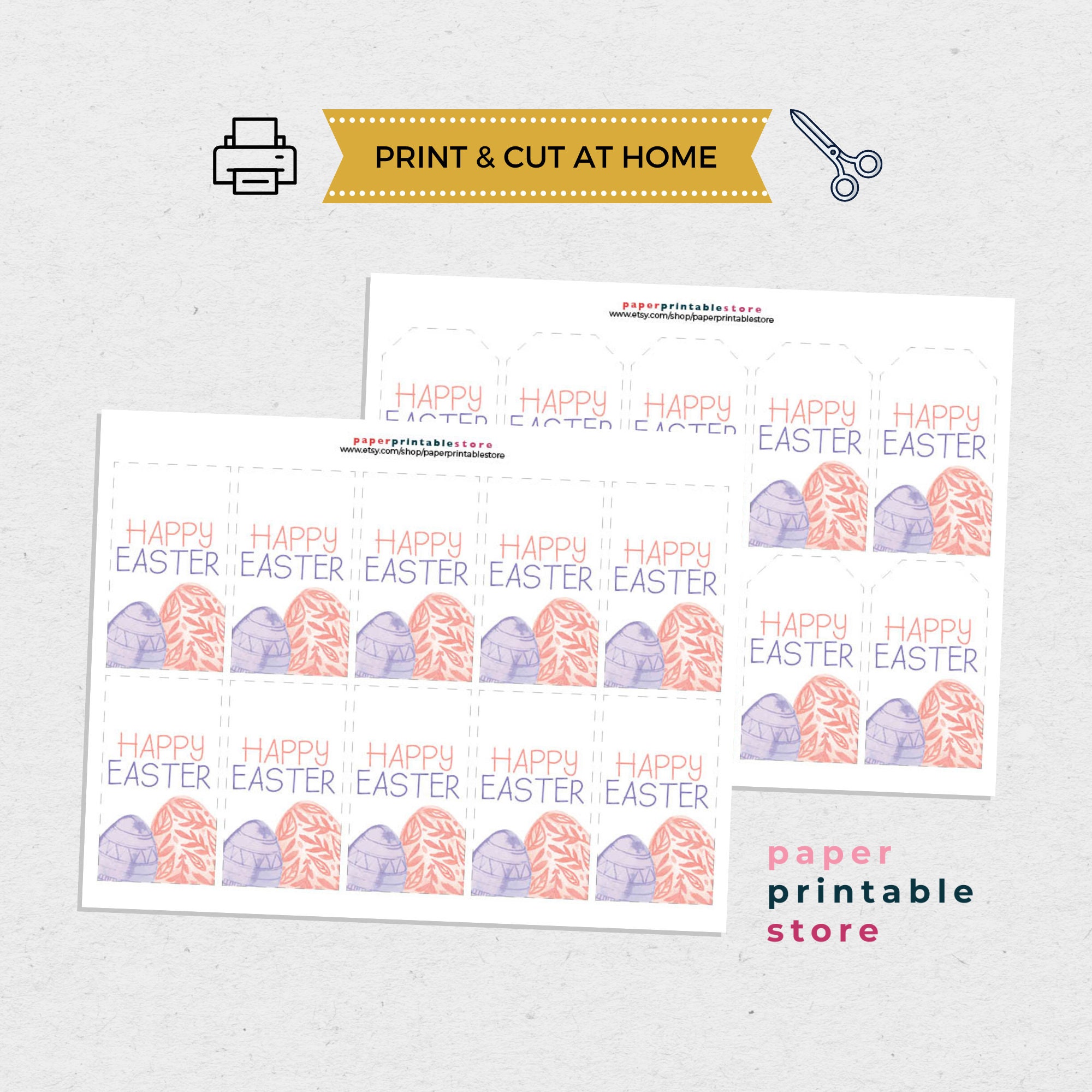 Easter Gift Tags, Printable Happy Easter Favor Tags, Easter Gift Tags ...