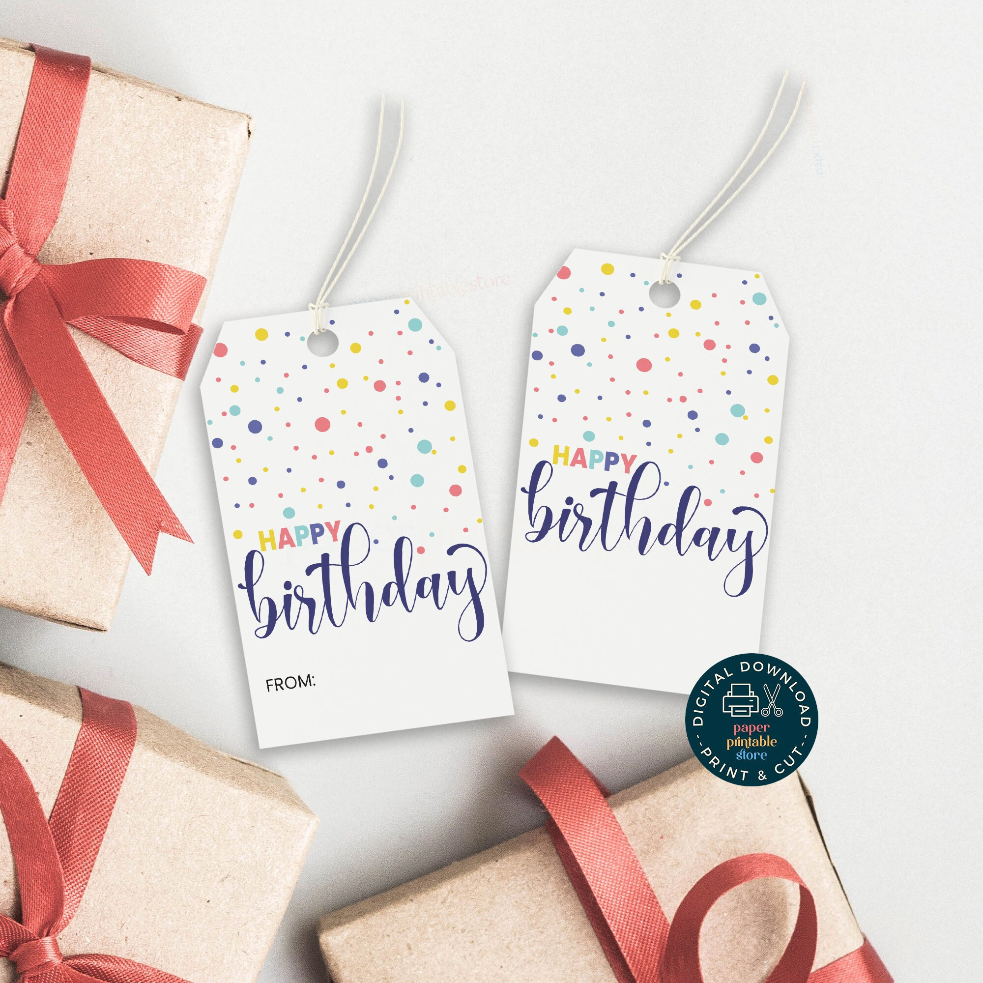 Printable Gift Tag / Happy Birthday Gift Tag / Printable Tag / - Etsy