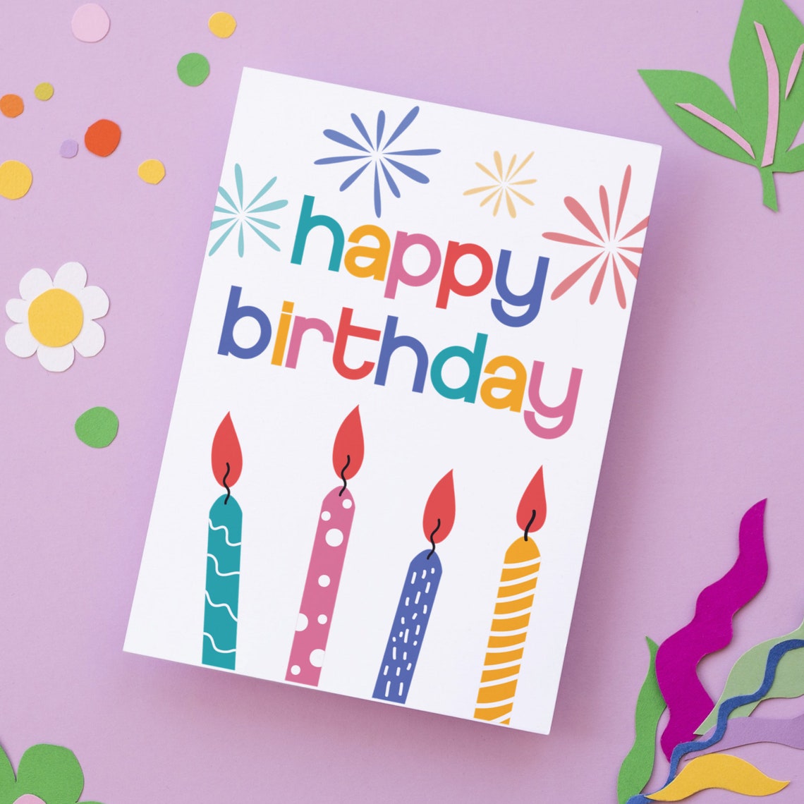 Printable Colorful Birthday Card, Printable Birthday Card, Instant ...
