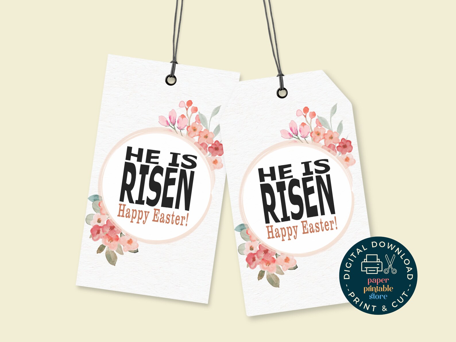 He is Risen Easter Tag, Religious Easter Favor Tag, Happy Easter ...
