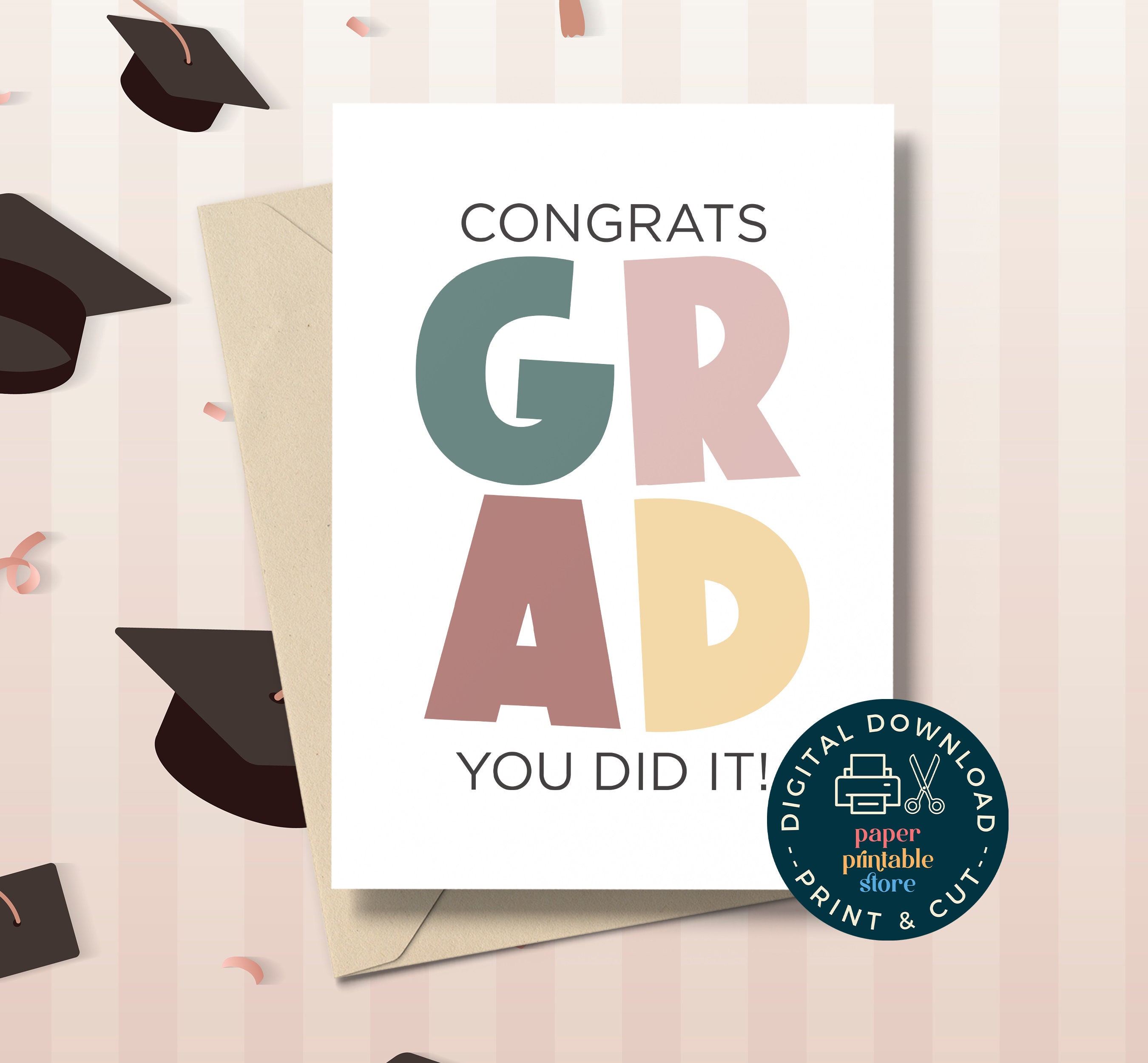 Congrats Grad Printable Card, Congratulations Card, Graduation Card ...
