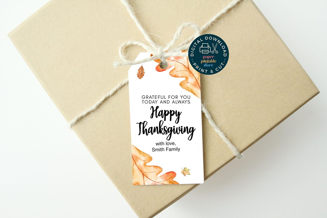 Editable Thanksgiving Gift Tag Template, Printable Fall Thank You Tag ...