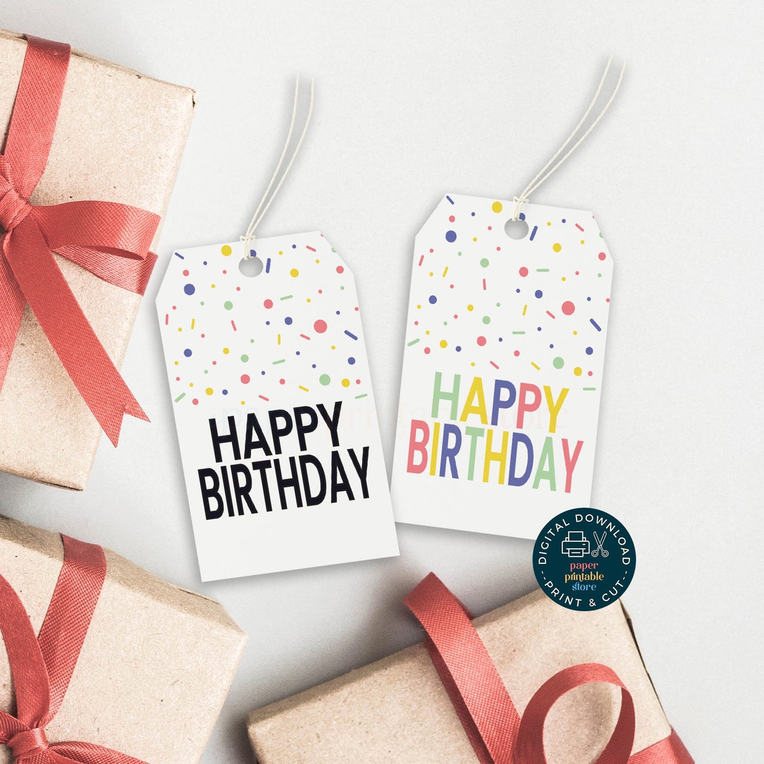 Printable Birthday Tag / Happy Birthday Gift Tag / Printable Gift Tag ...