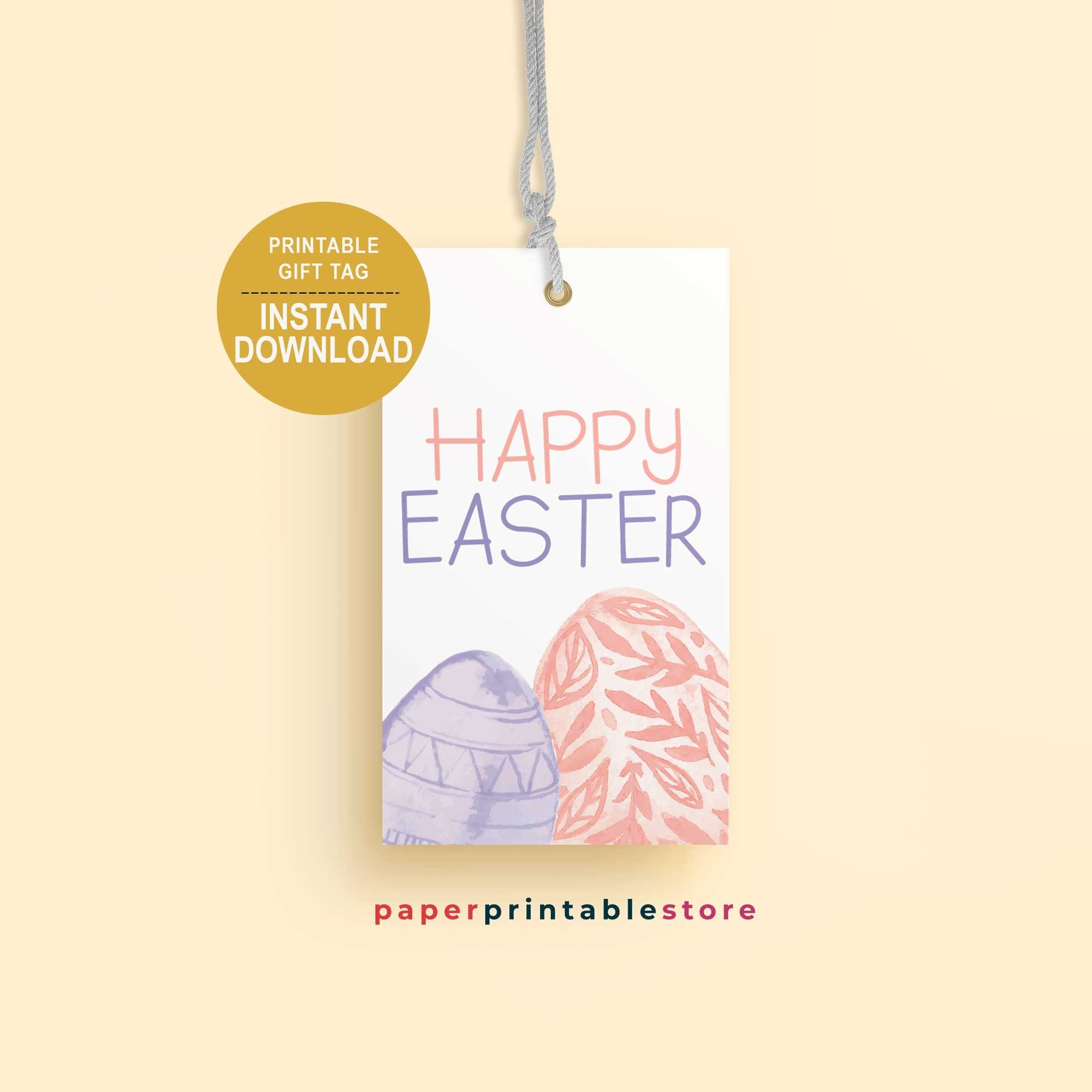 Easter Gift Tags, Printable Happy Easter Favor Tags, Easter Gift Tags ...