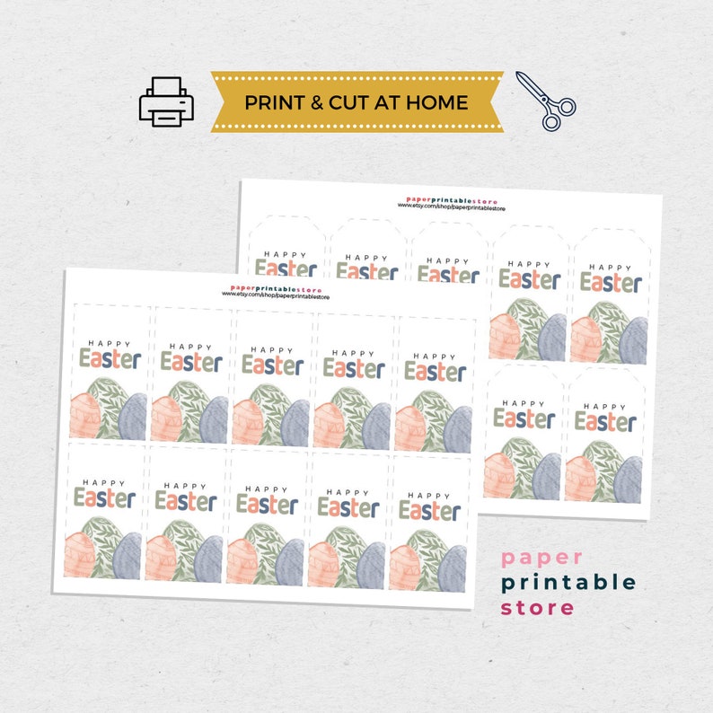Printable Happy Easter Gift Tags, Easter Favor Tags, Easter Gift Tags ...