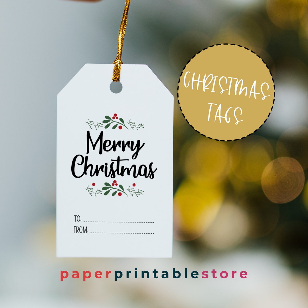Christmas Tags Printable, Merry Christmas Favor Tags, Christmas Gift ...