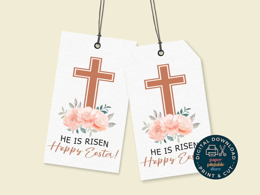 He is Risen Easter Tag, Religious Easter Favor Tag, Happy Easter ...
