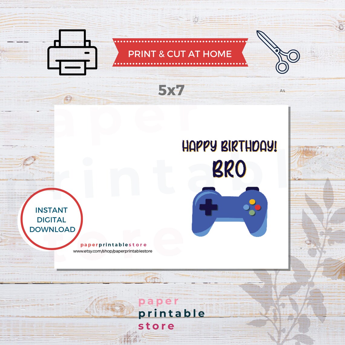 Gamer Birthday Card Video Game Card Happy Birthday Card Bro - Etsy