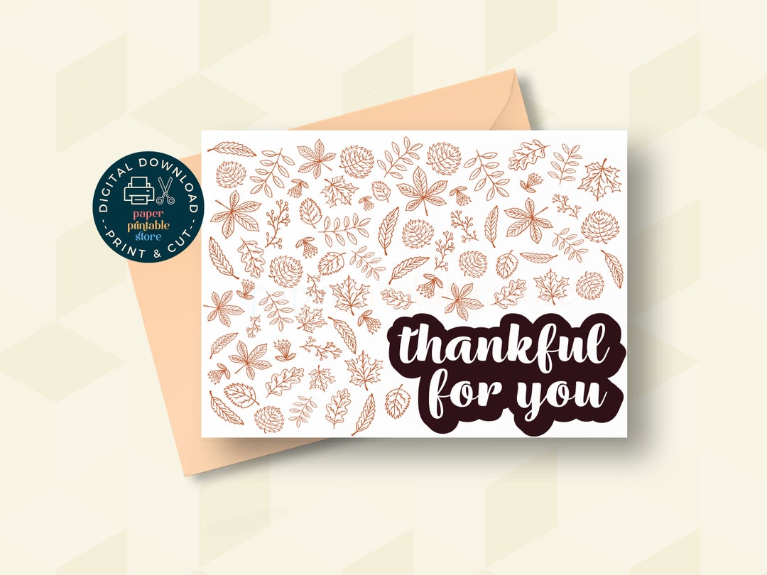 Thanksgiving Printable Cards / Give Thanks / Instant Download PDF Card ...