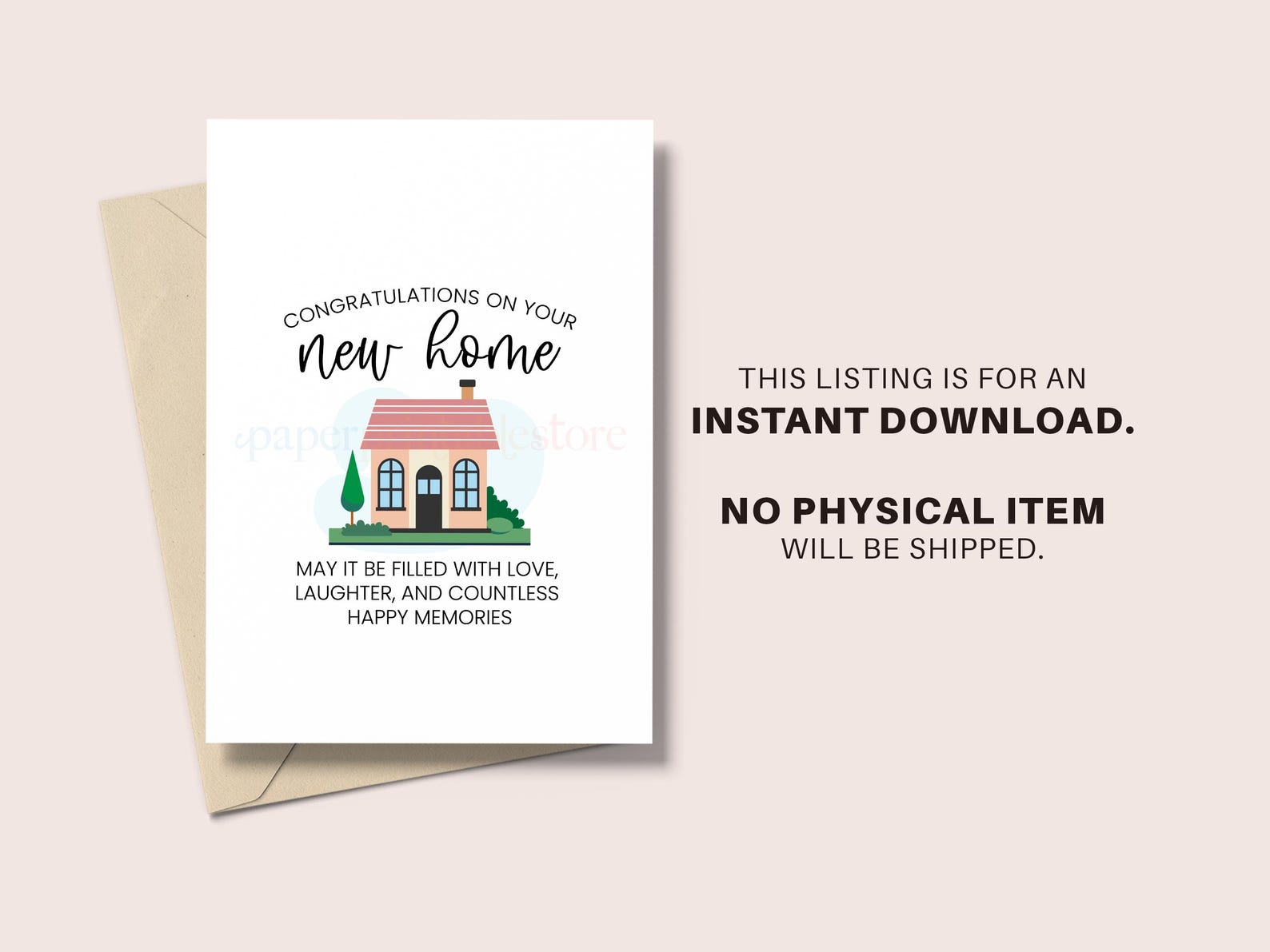 New Home Card Printable: Housewarming Greeting Card (digital Download ...