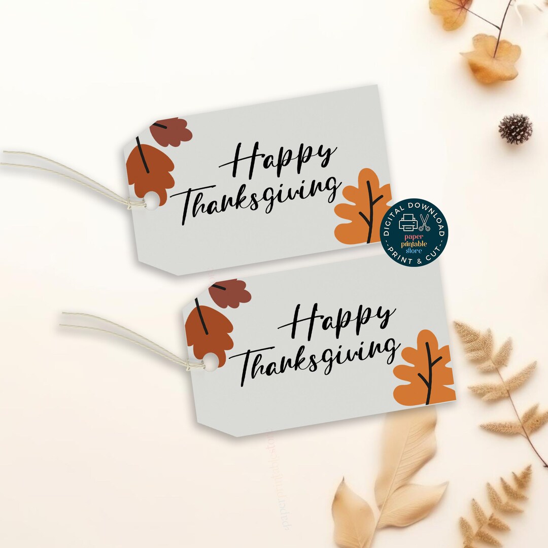 Happy Thanksgiving Tag / Thanksgiving Tag Printable / Favor Tag ...