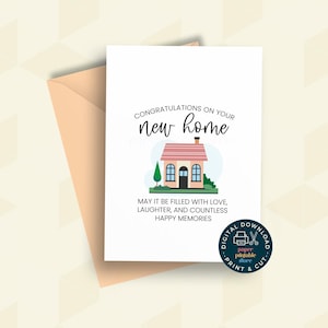 Simple New Home Card Printable Housewarming Greeting Card New Homeowner ...