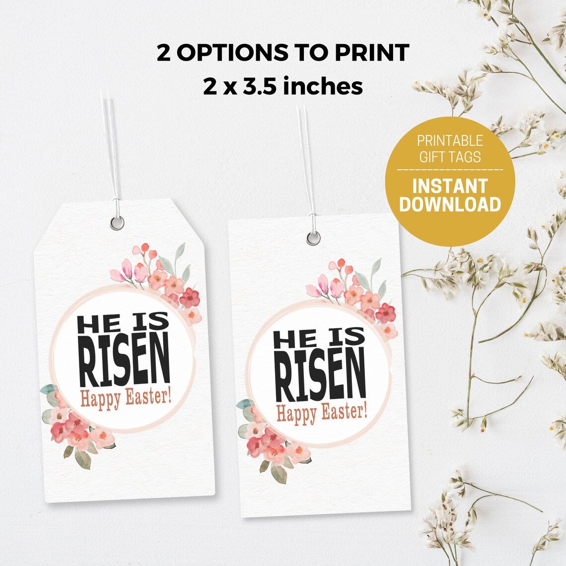 He is Risen Easter Tag, Religious Easter Favor Tag, Happy Easter ...