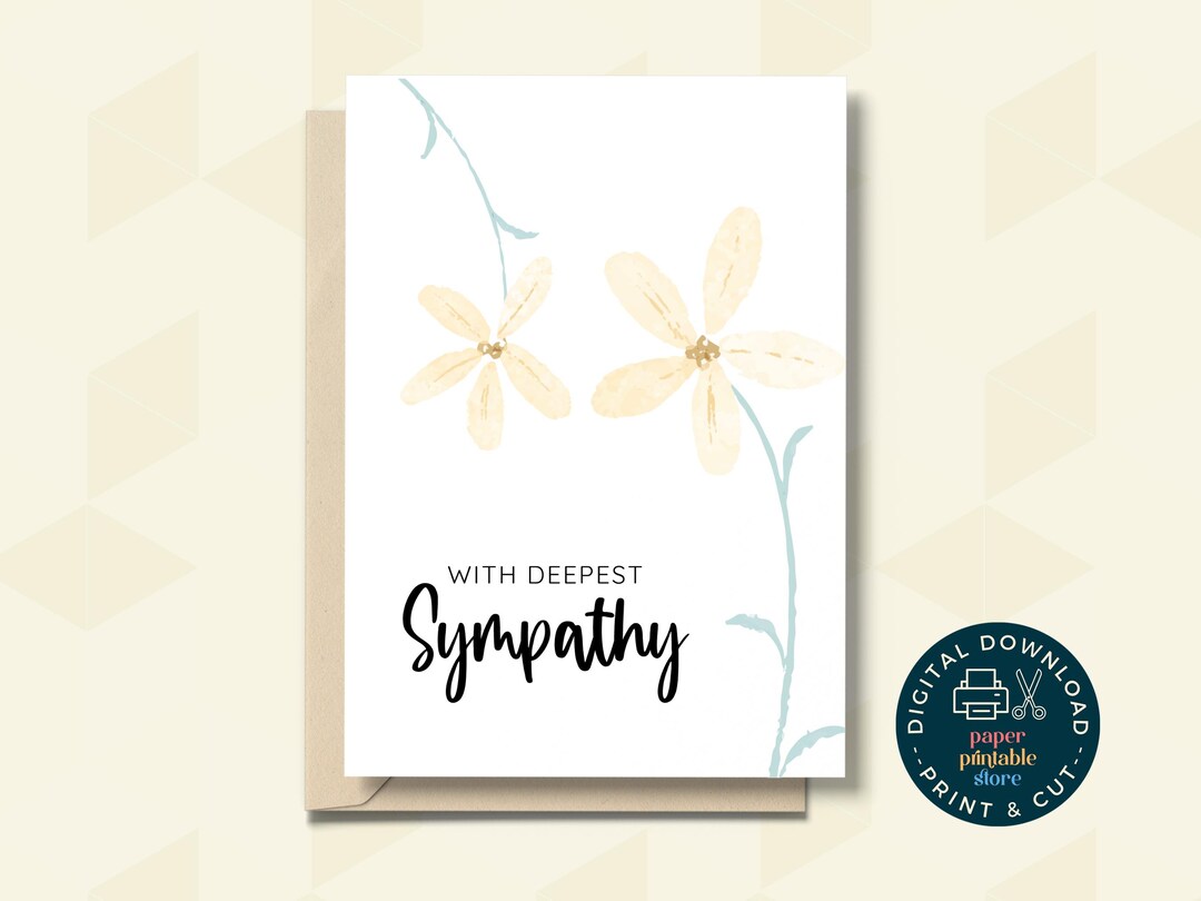 Condolence Card Printable | Digital Condolence Card | Instant Download ...
