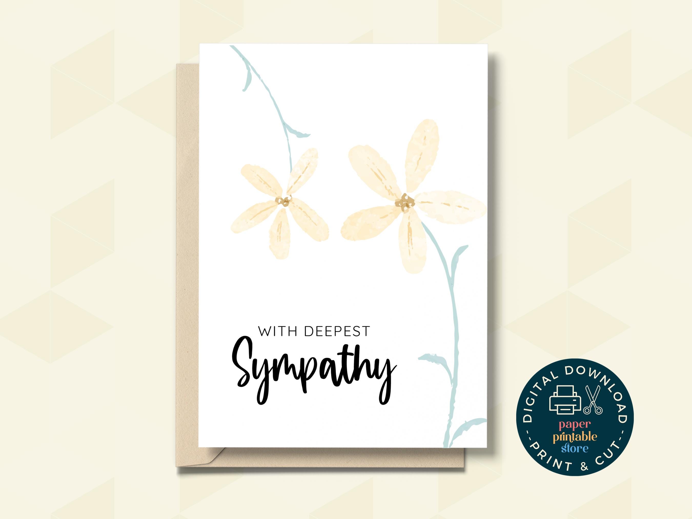 Condolence Card Printable | Digital Condolence Card | Instant Download ...