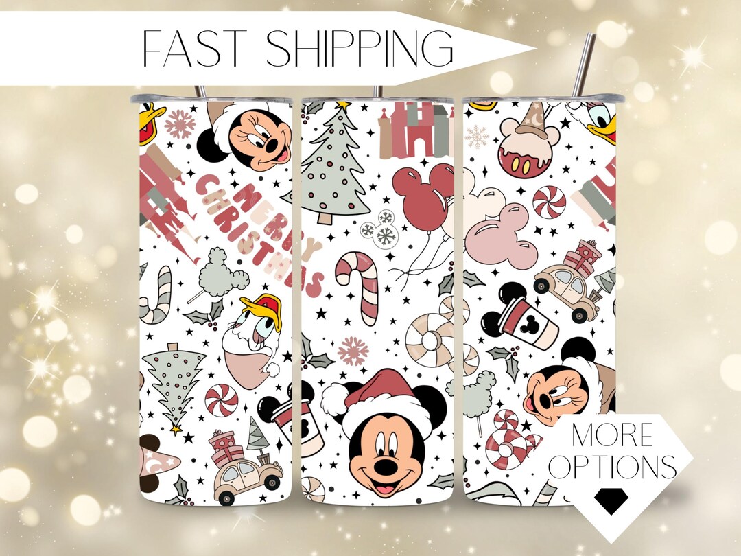 Mickey Mouse Minnie Mouse Tumbler Cup Christmas Dishwasher Safe Disney ...