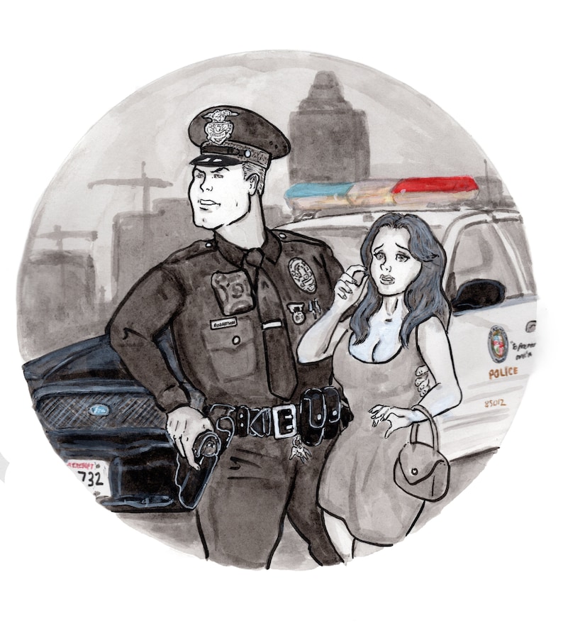 LAPD Policeman With Damsel in Distress Die Cut Sticker - Etsy