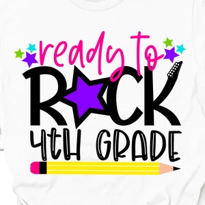 Ready to Rock 4th Grade SVG First Day of School Fourth Grade - Etsy