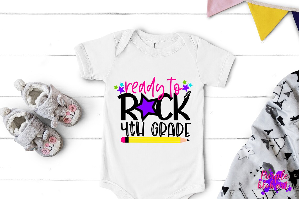 Ready to Rock 4th Grade SVG First Day of School Fourth Grade - Etsy