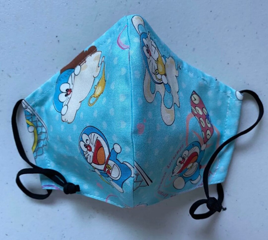 Doraemon Cotton Mask Adult Youth Size Reuseable 3 Layers Cloth With ...