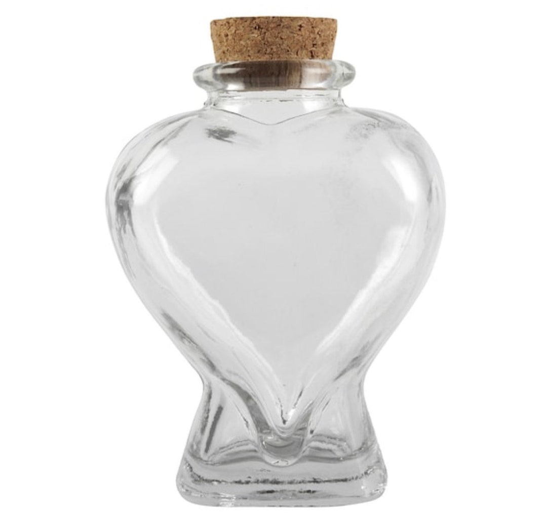 Heart Glass Jar Clear Favor Storage Bottle Container Valentine Love ...