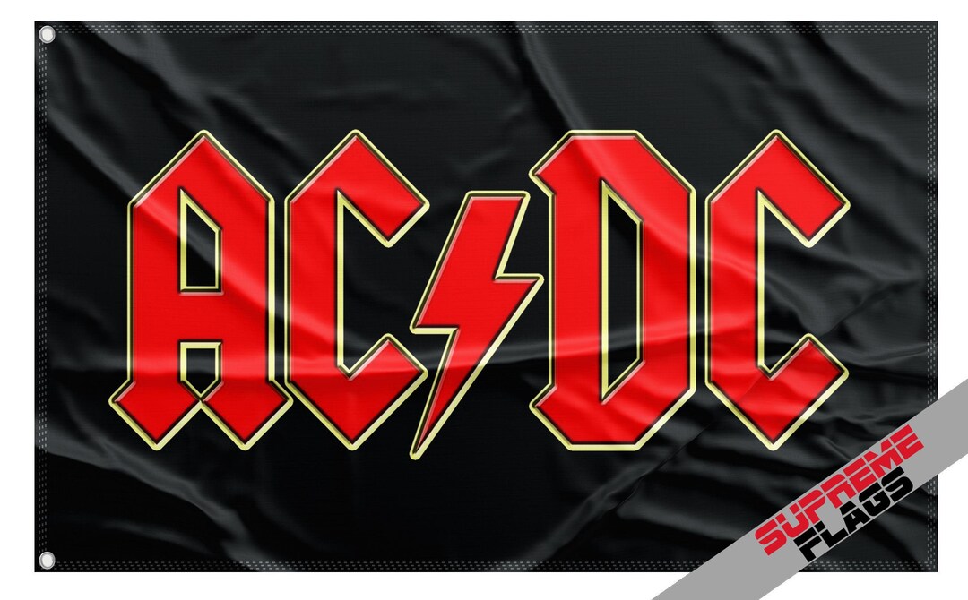 ACDC Flag Banner 3x5 Ft Rock Black - Etsy