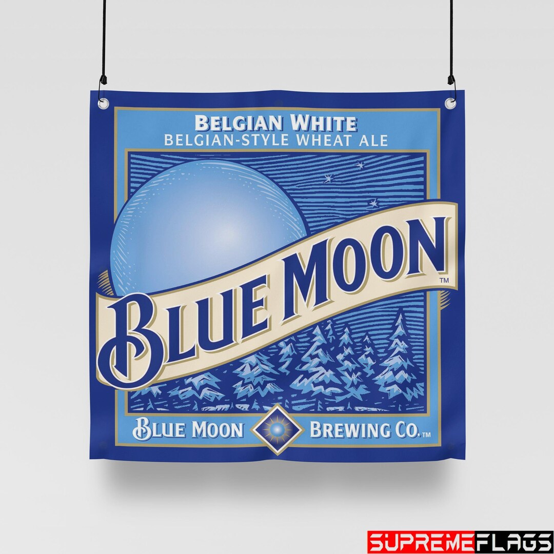 Blue Moon Flag Banner Beer Belgian Bar Man Cave 3x3 Ft - Etsy