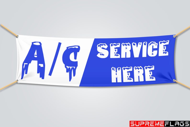 AC Service Here Flag Banner Automotive Mechanic Air Conditioning 1.5x5 ...