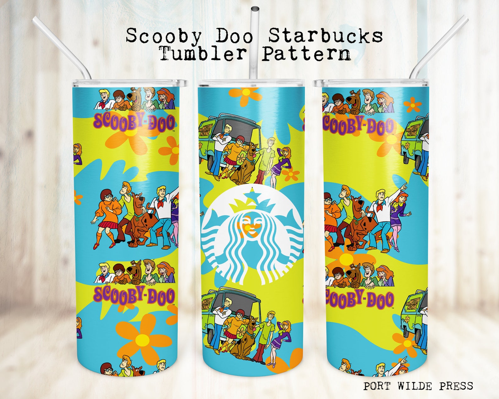 Scooby Doo Tumbler Design Starbucks Tumbler Design Straight | Etsy