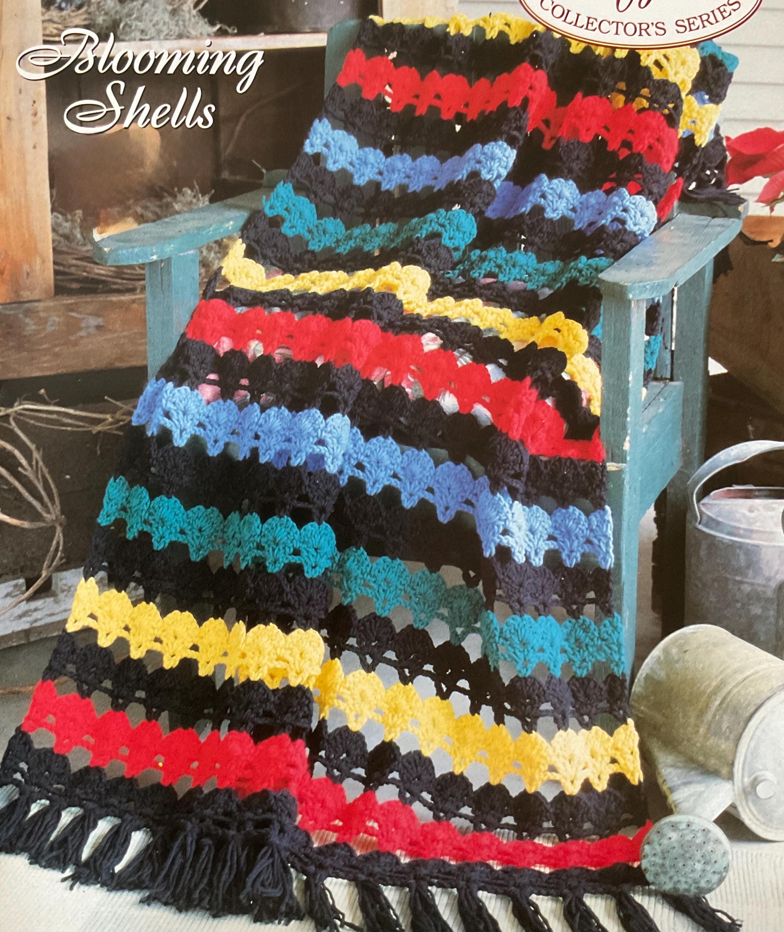 Vintage Blooming Shells Afghan Crochet Pattern | Retro Floral Textured ...
