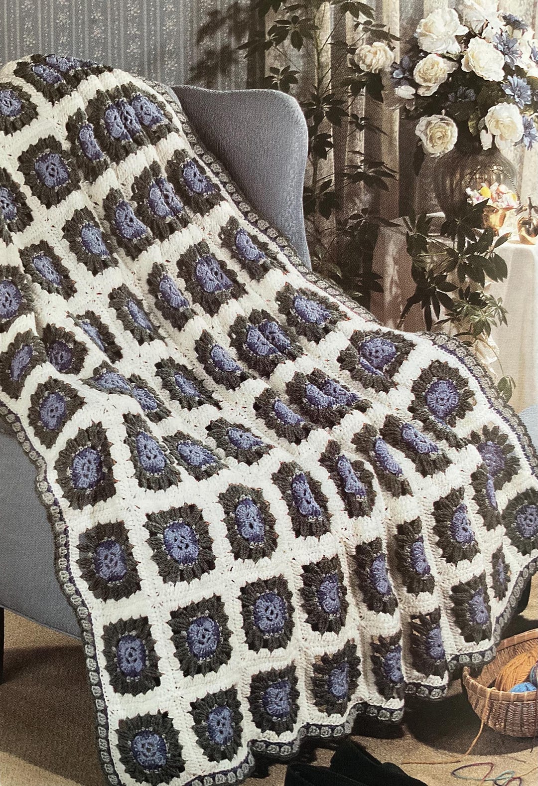 Vintage Crochet Afghan Pattern | Easy Afghan Pattern, Digital Download ...