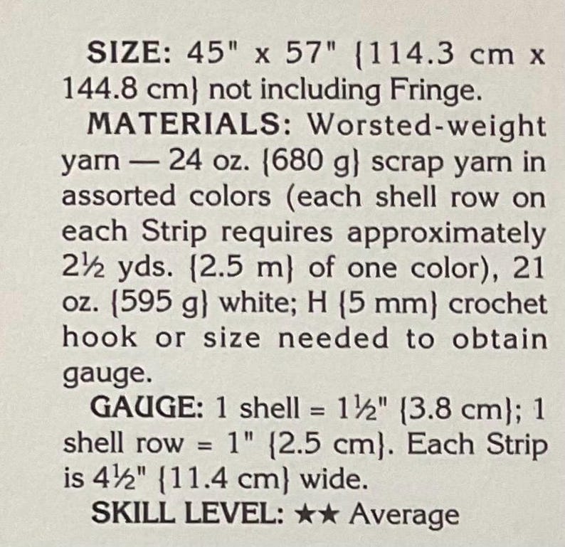 Vintage Afghan Crochet Blanket Pattern | Retro Scarp Design (PDF) - Etsy