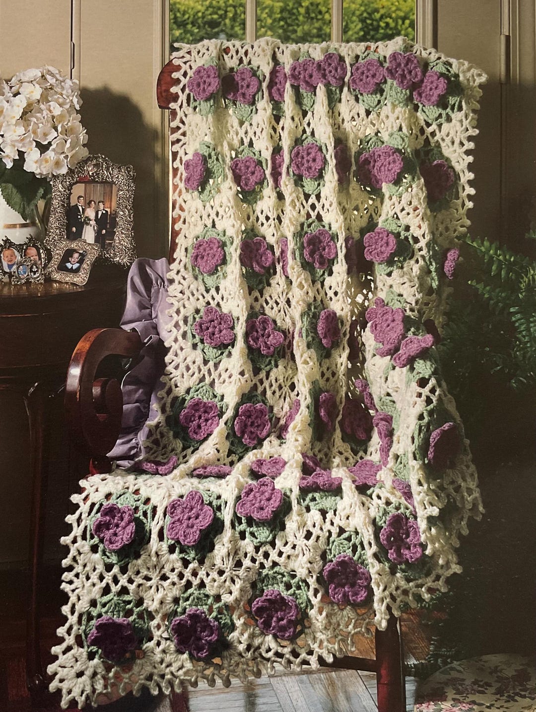 Floral Afghan Pattern | Textured Blanket & Afghan Design | Vintage ...