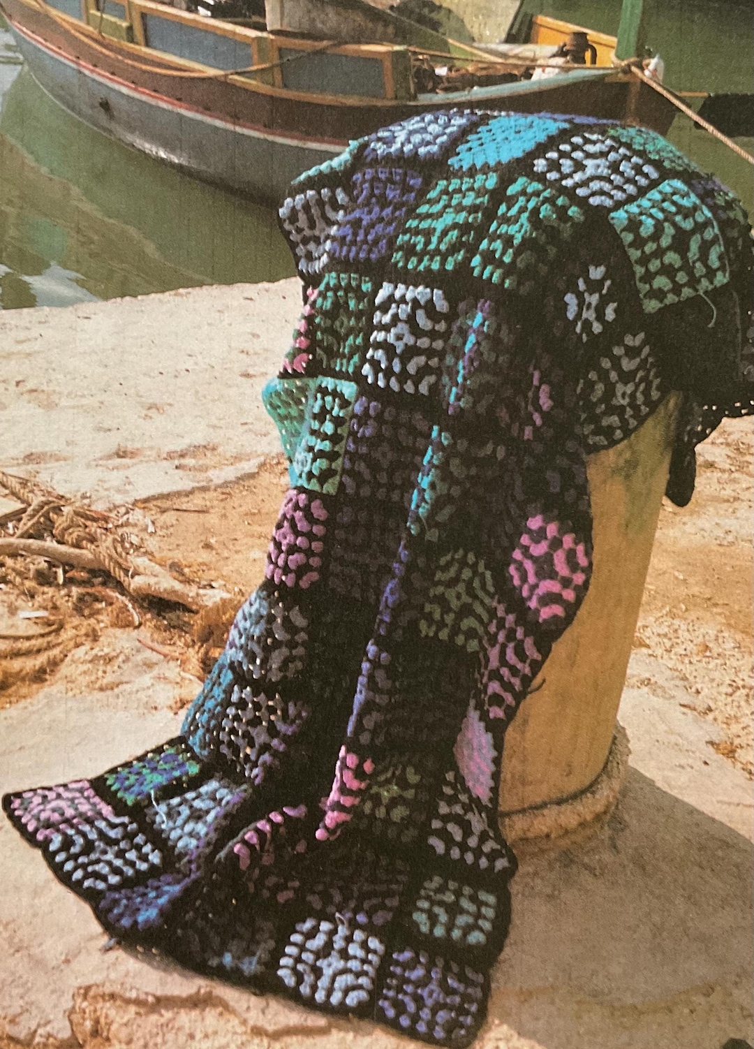 Vintage Greek Afghan Crochet Pattern | Classic Geometric Blanket ...