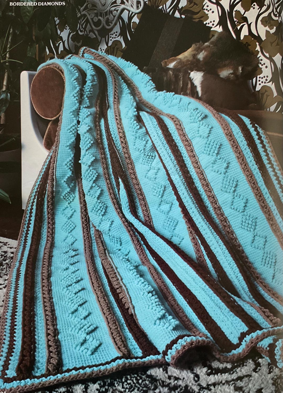 Bubbled Diamond Afghan Crochet Pattern: Vintage Bubble Stitch Throw ...