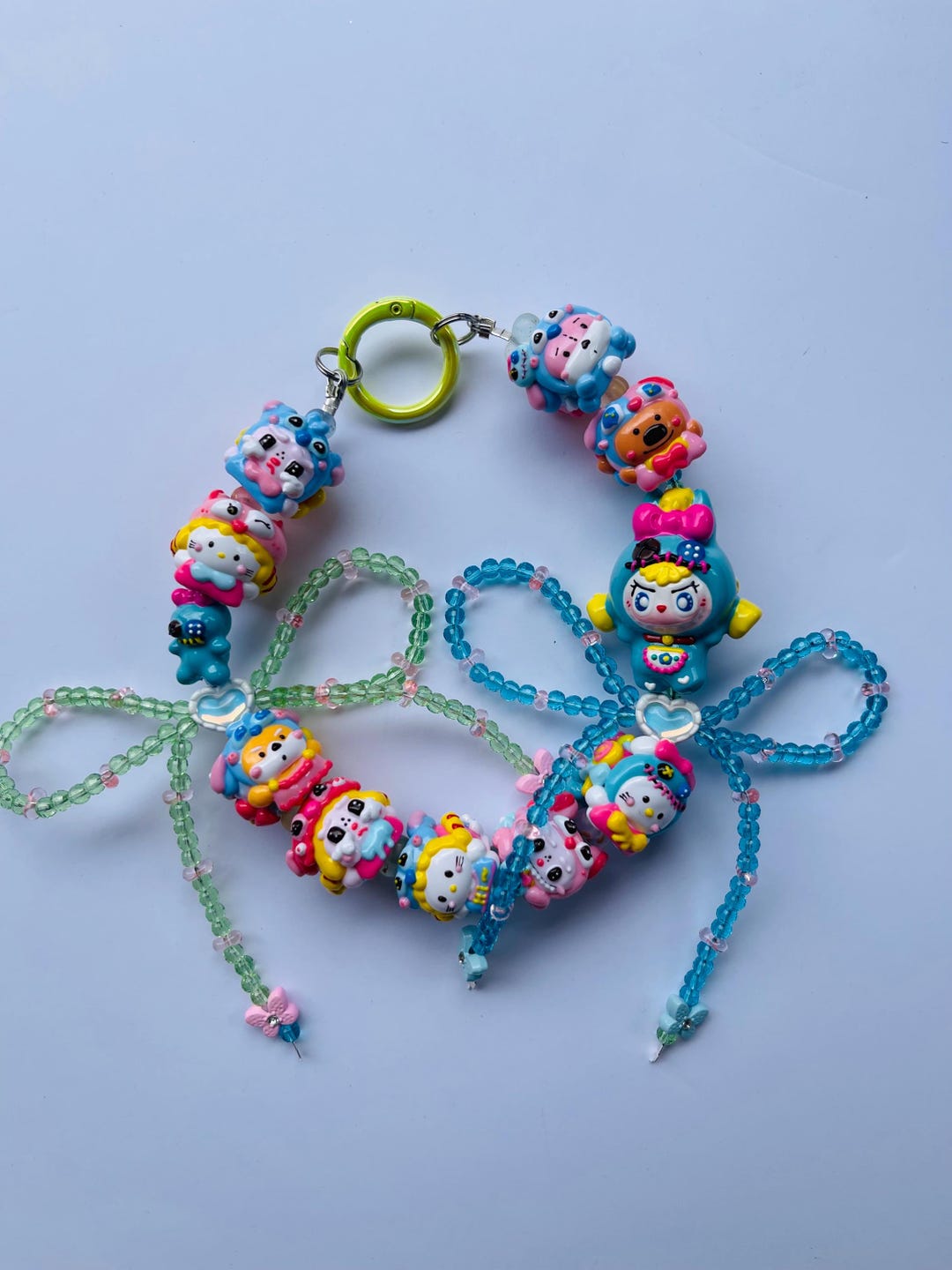 Hand Painted Labubu and Stitch Keychain Bag Charm Handmade Handpainted ...