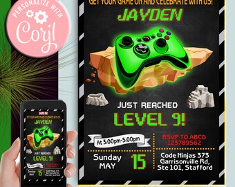 Level up Invitation - Etsy