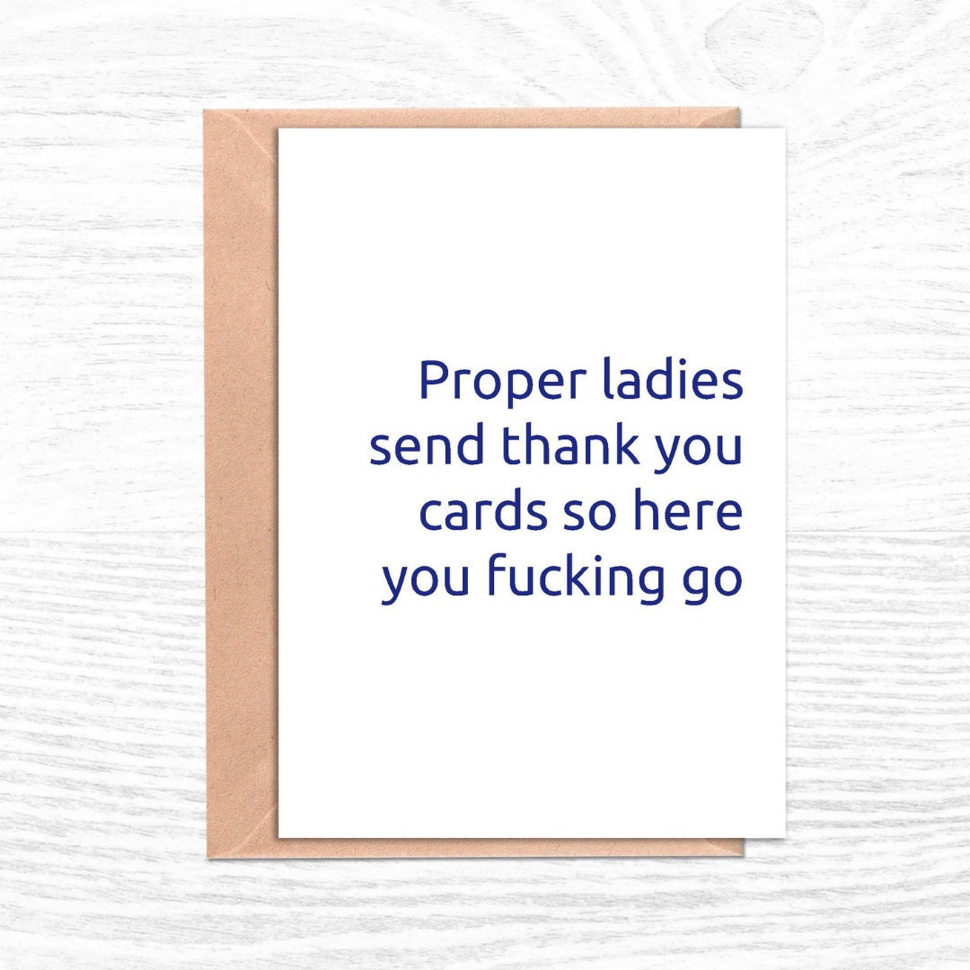 Funny Thank You Card Thank You Note Funny Thank You Note | Etsy