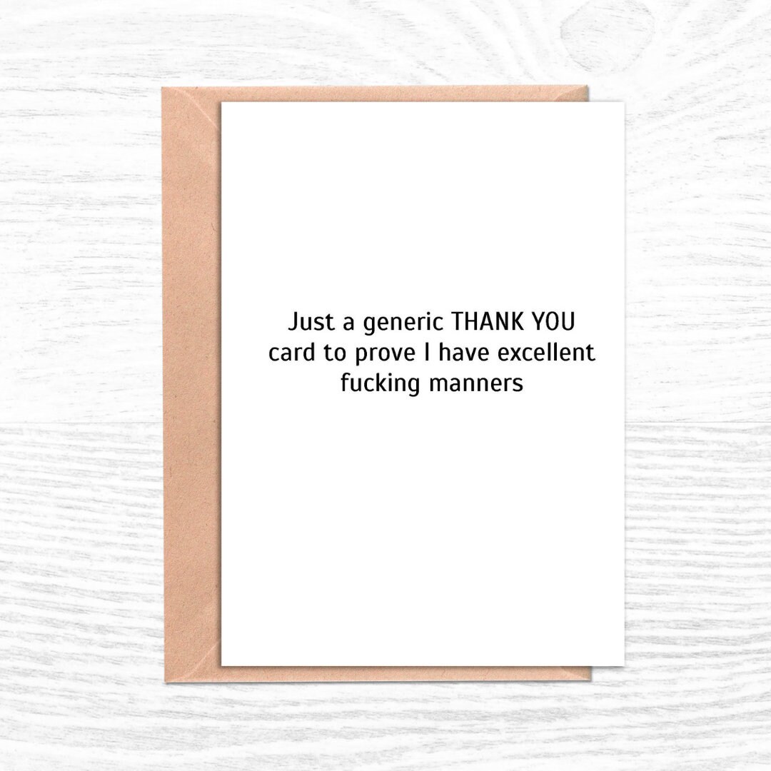 Funny Thank You Card Thank You Card Funny Thank You Note Thank You Note ...