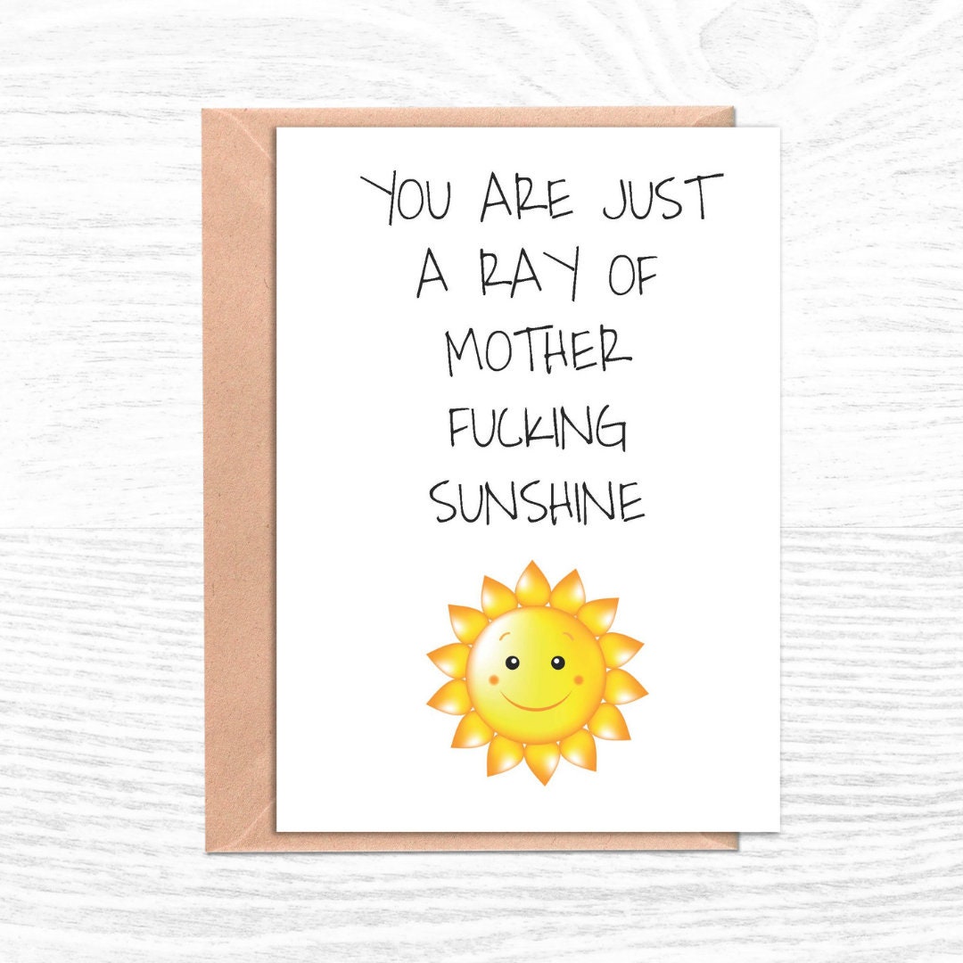 Funny Friendship Card, Cheeky Ray of Sunshine Design - Etsy