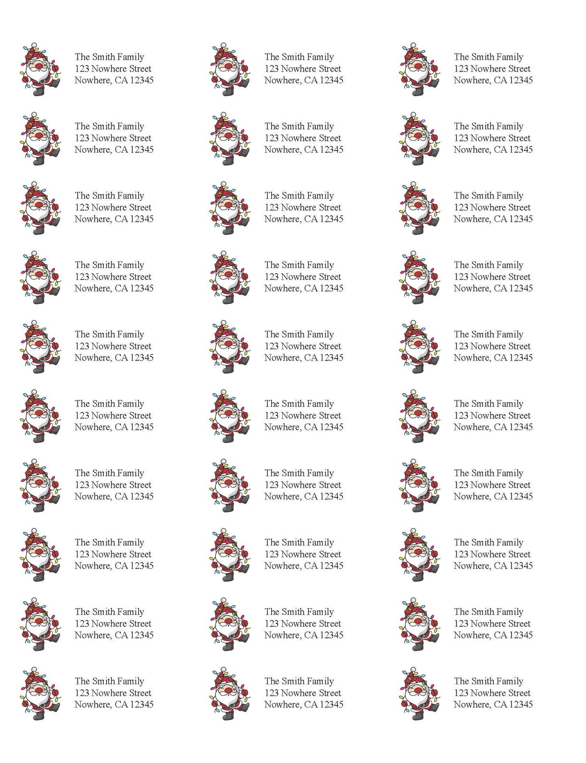 Christmas Return Address Label, Return Address Sticker, Return Address ...