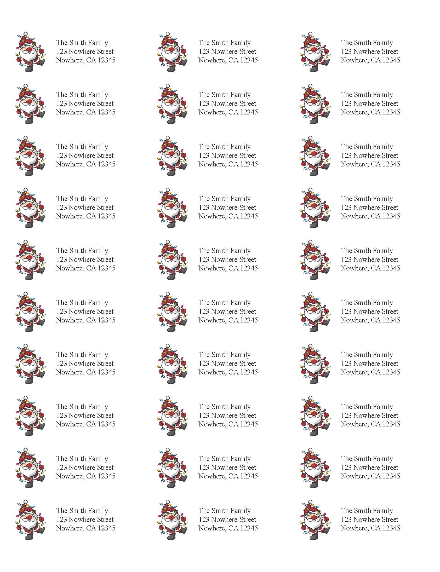 Christmas Return Address Label, Return Address Sticker, Return Address ...