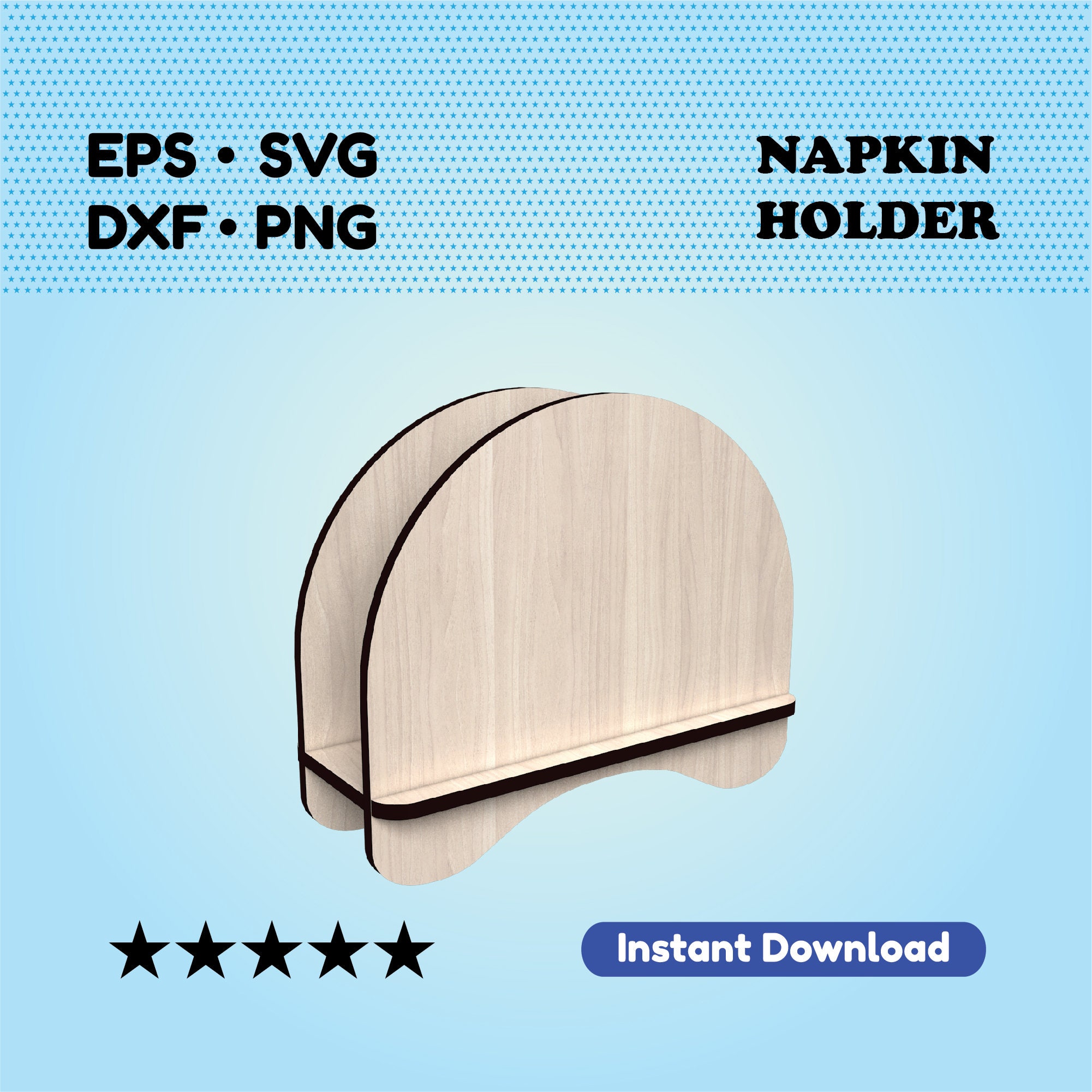 Napkin Holder Laser Cut File. Napkin Holder SVG File. Napkin Wooden ...