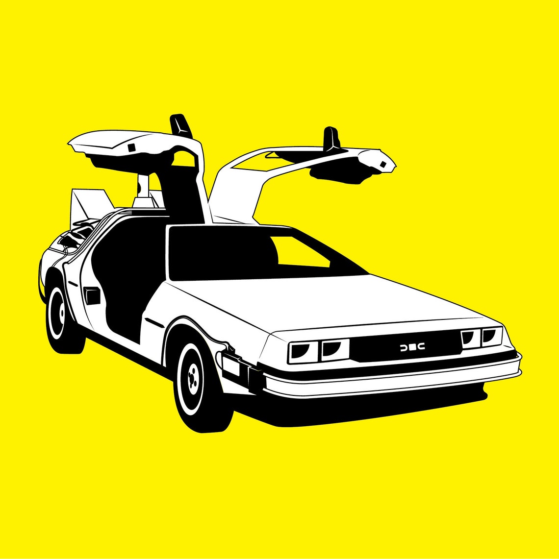 Delorean (time Machine From "back to the Future") Vector File (SVG, EPS ...