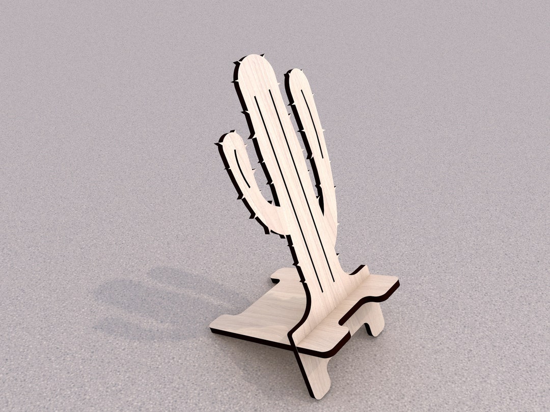 Phone Stand Laser Cut File. Funny Phone Holder SVG File. Cactus Mobile ...