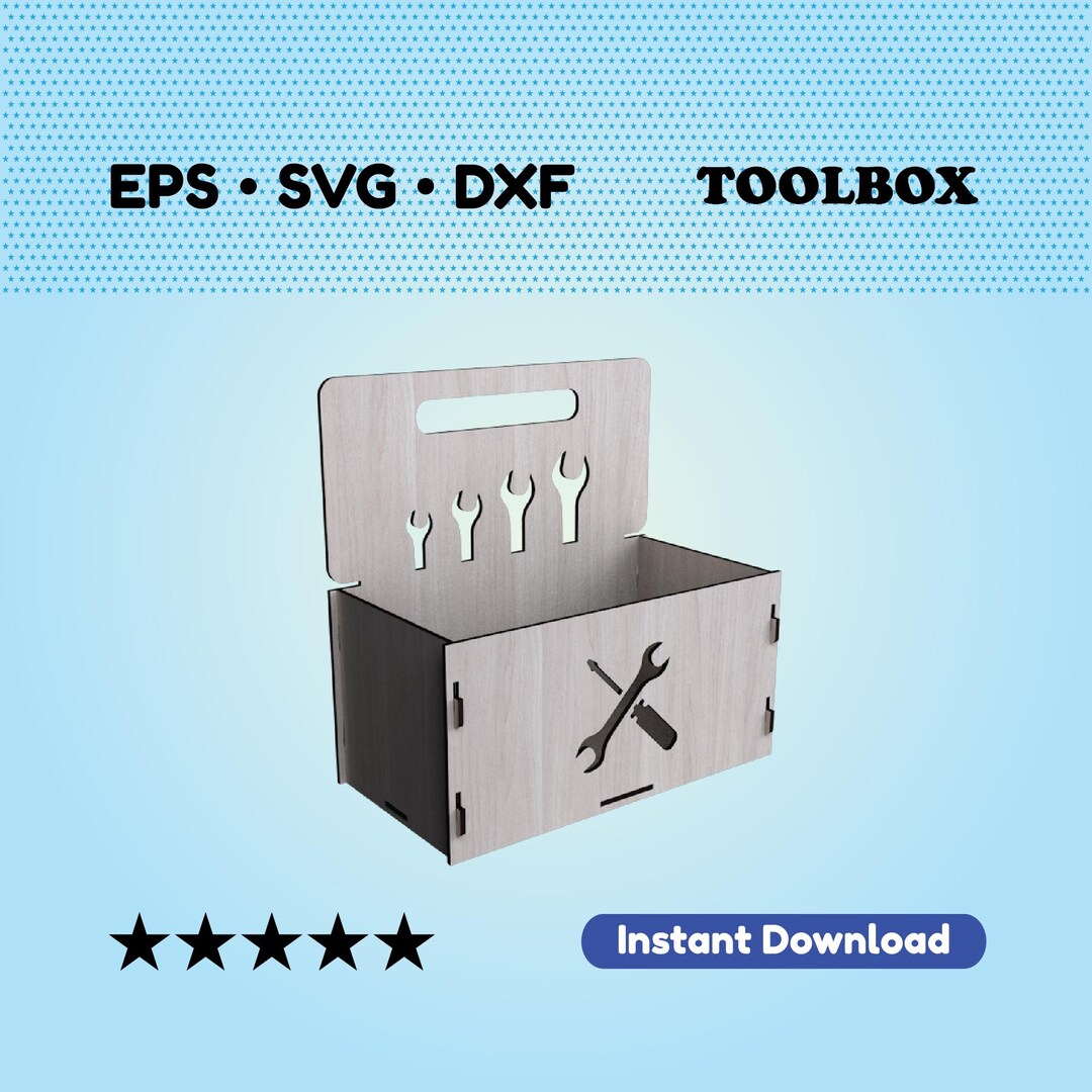 Toolbox Laser Cut File. Storage Box SVG File. Box With Handle SVG File ...